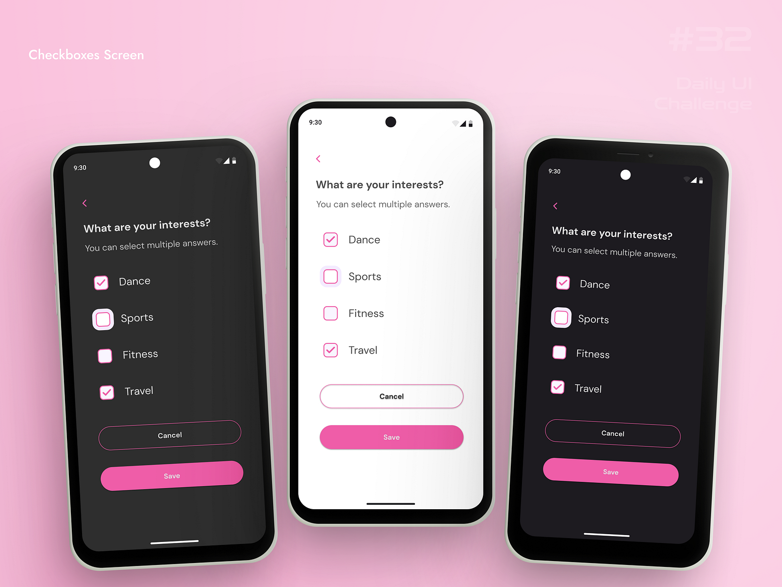 Checkboxes screen | Daily UI Challenge # 32/90 by Deepthi N Anekal on ...