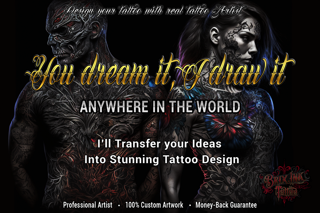 I will draw authentic custom tattoo design and tattoo sleeve art by ...