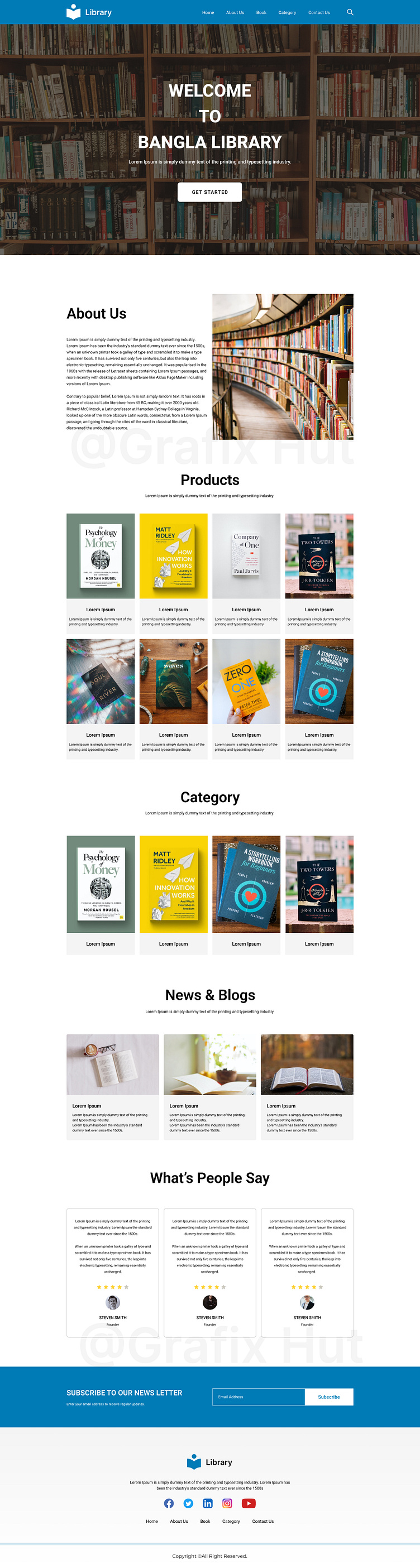 Library Website by Rafiul islam on Dribbble