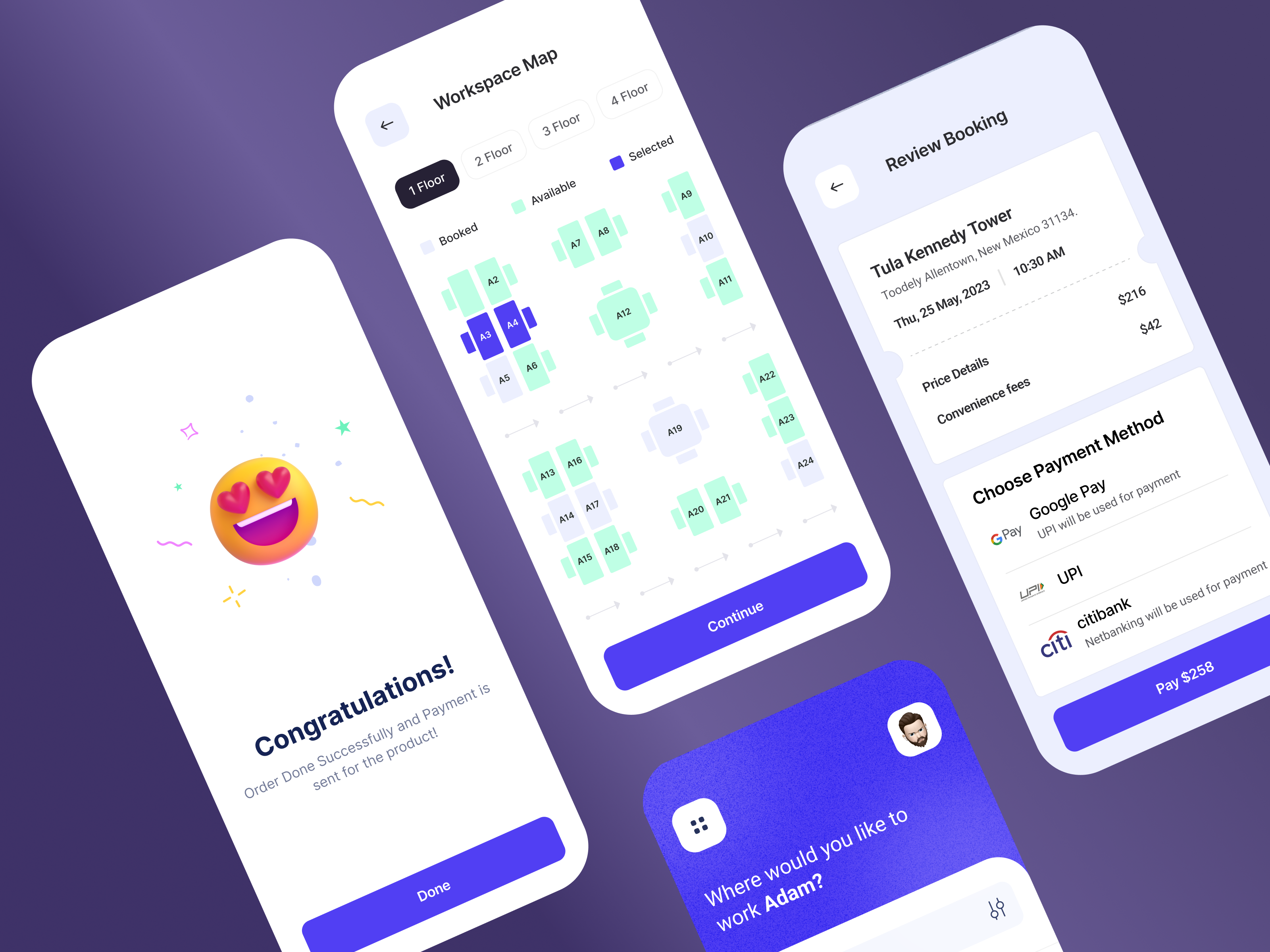 Workspace Booking Mobile App - Design Exploration by vineeth on Dribbble