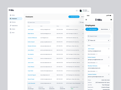 HR-Navigator - Employee List by Filllo Design Agency on Dribbble