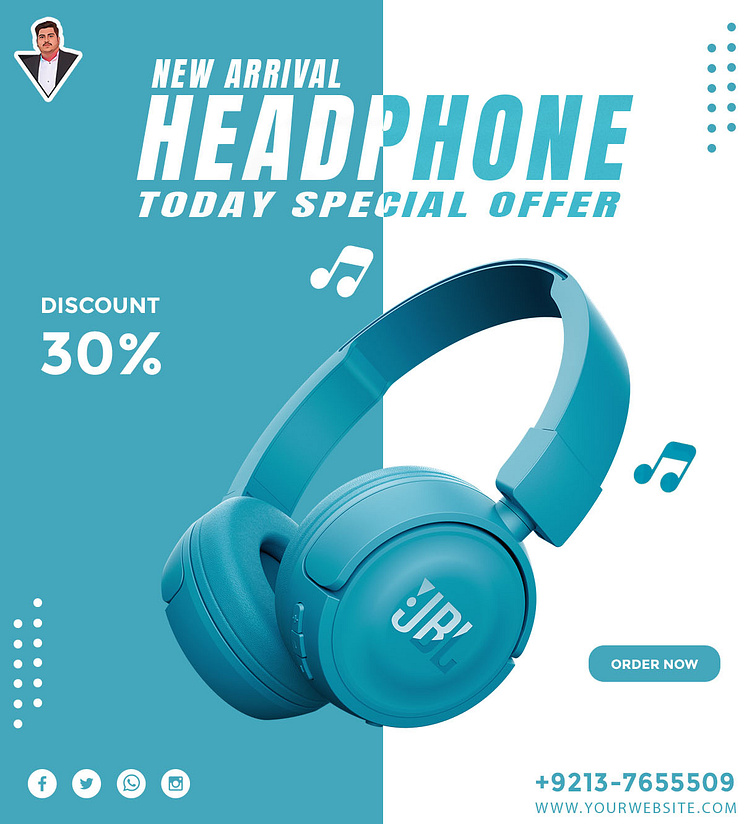 Headphone poster design by Hafiz Usman Ali on Dribbble