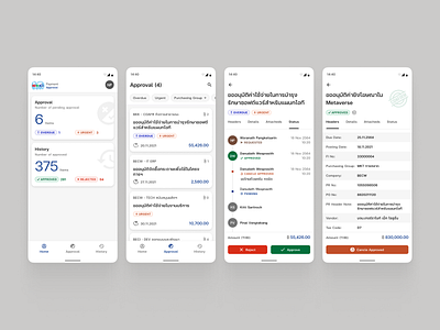 Payment Approval System – Mobile app by Pond Narongrit on Dribbble