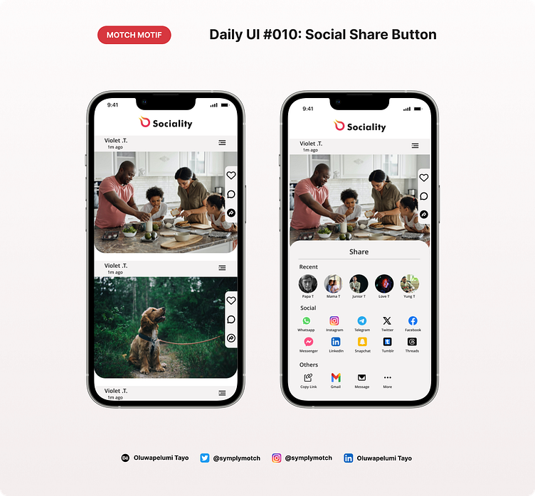 Daily UI 010: Social Share Button by Oluwapelumi .T. on Dribbble