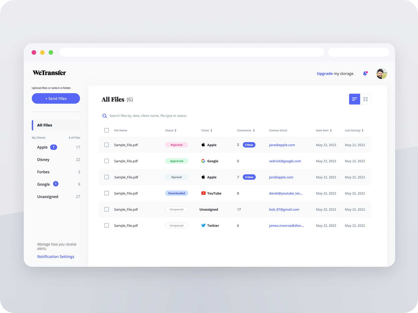 WeTransfer redesign concept by Justin Floyd on Dribbble
