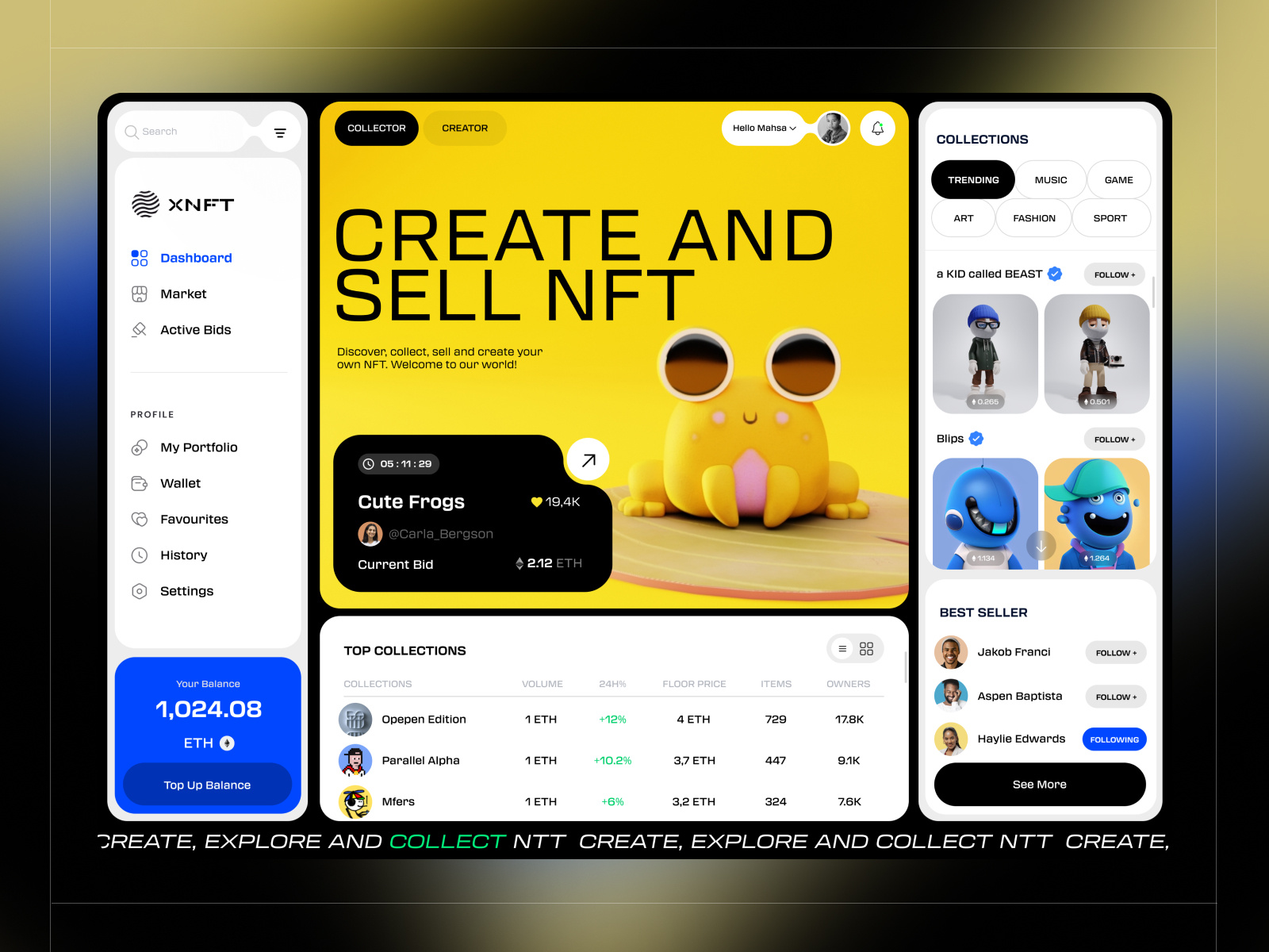 NFT Dashboard by Izmahsa for Geex Arts on Dribbble
