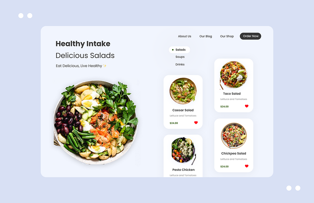 healthy intake — ui web design by Missy Tiffany on Dribbble