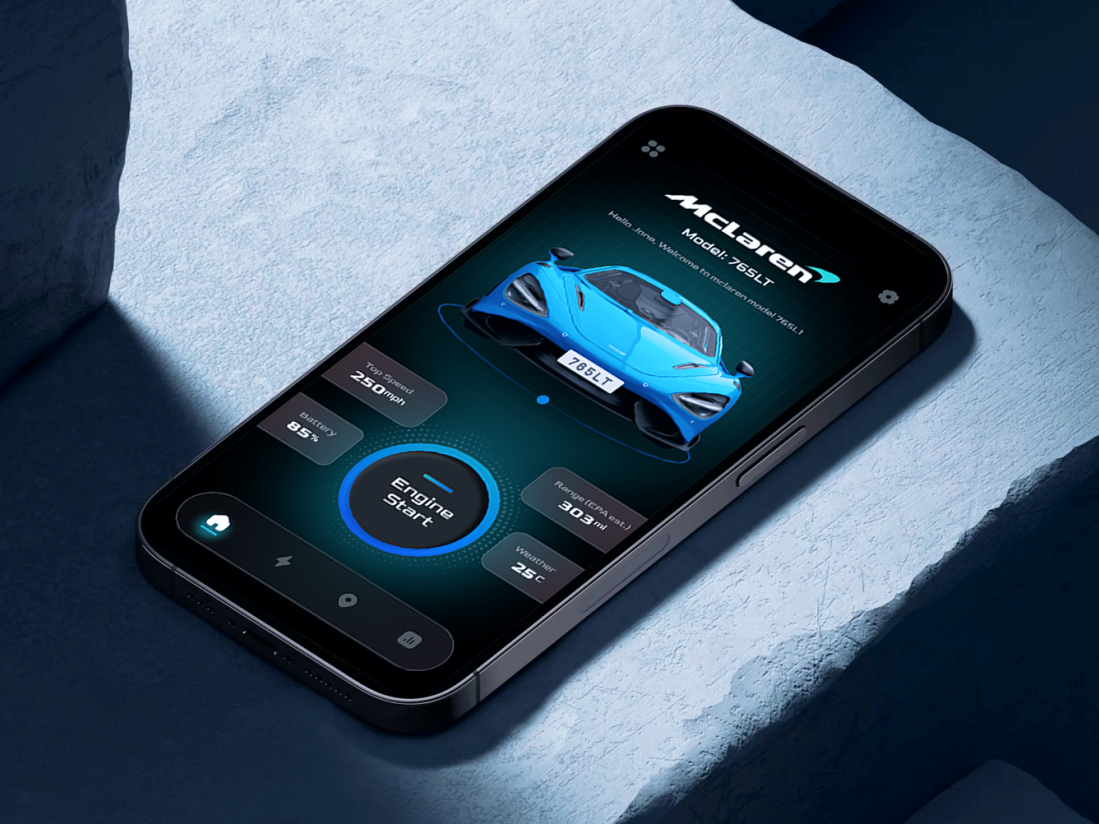 EV Car Remote Control Application by MQoS UI/UX for MultiQoS on Dribbble