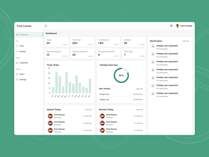 Time tracking web app by Amilek on Dribbble
