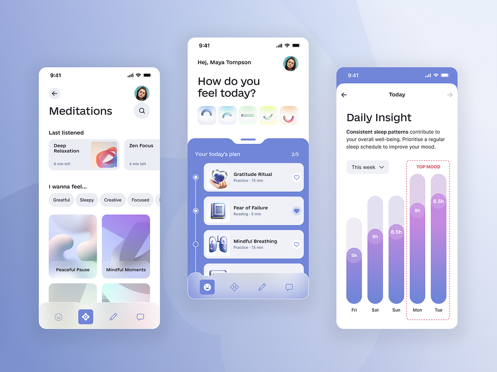 Mental Health App by Viktoriia Petryshyn for 27 nerds🇺🇦 on Dribbble