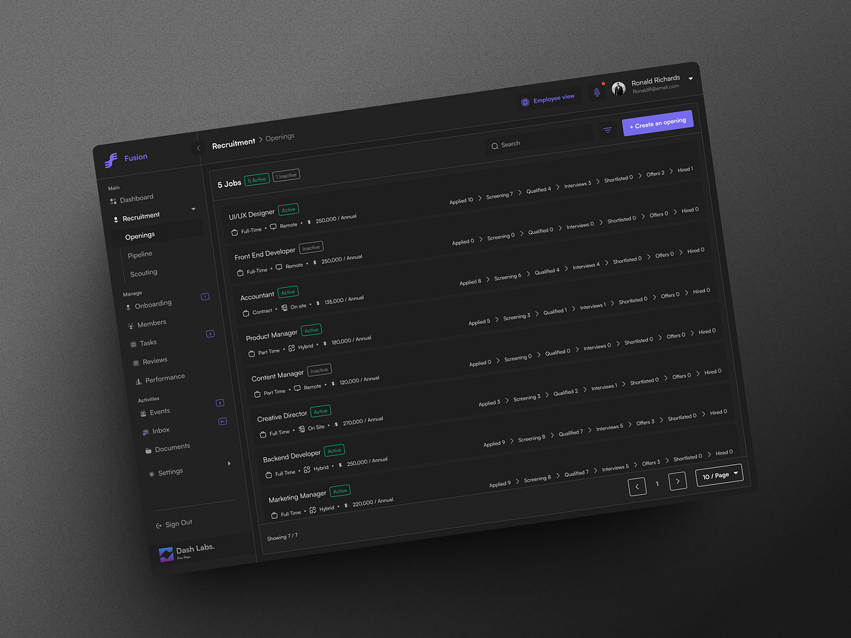 Fusion HR by David Ishaya on Dribbble