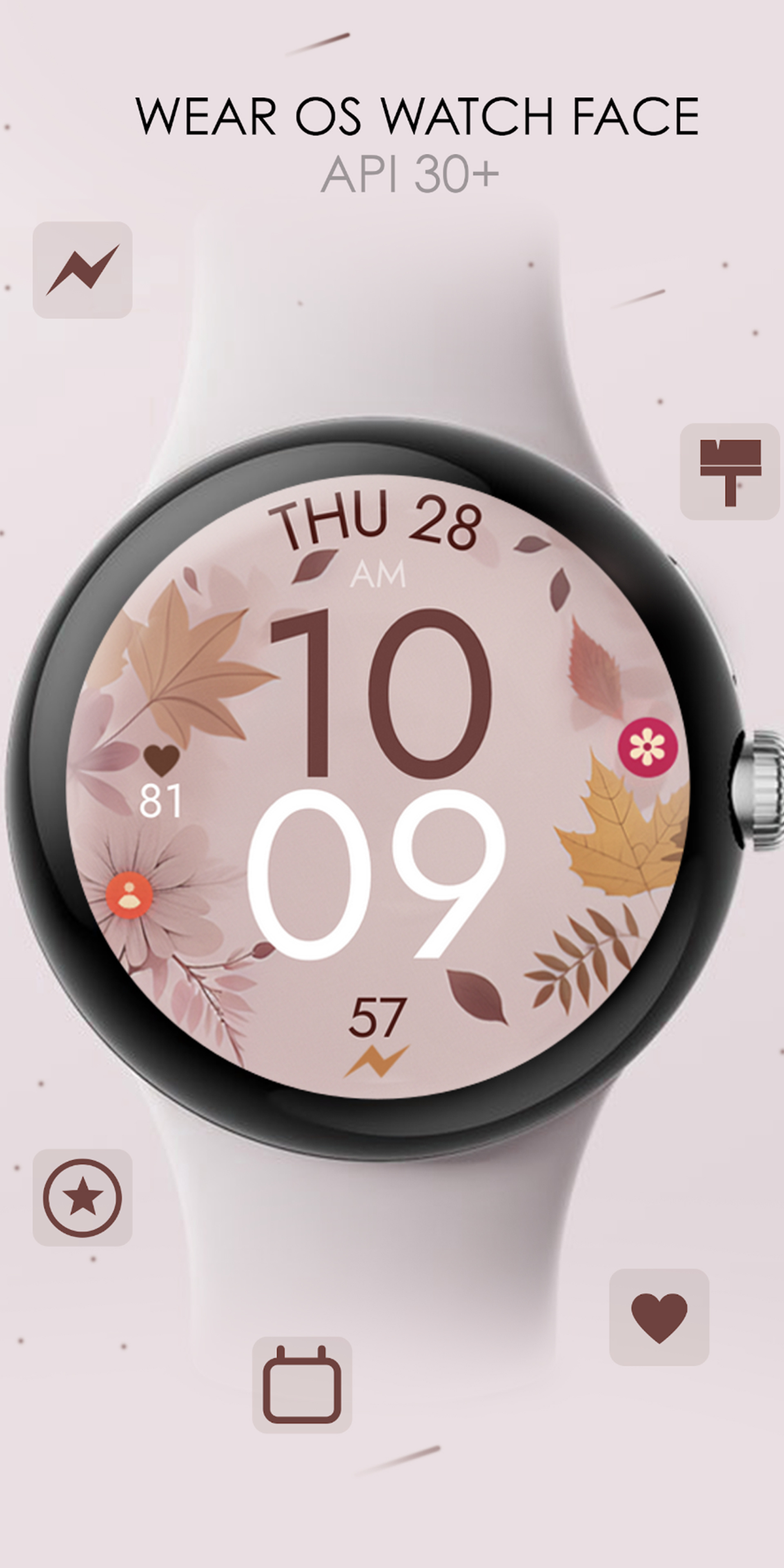 Minimalist Autumn Fall Digital Watch Face for Wear OS by Monkey's Dream ...