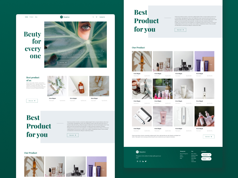 Beauty Product website store design by Gilang Permana on Dribbble
