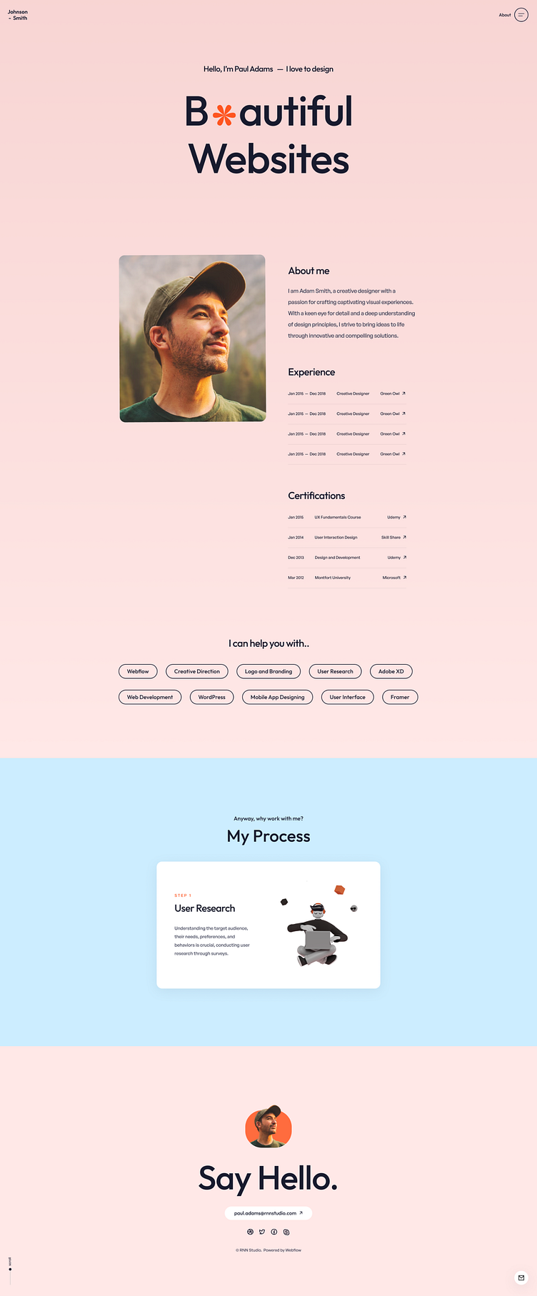 Johnson - Webflow Portfolio Template by RNN Studio on Dribbble