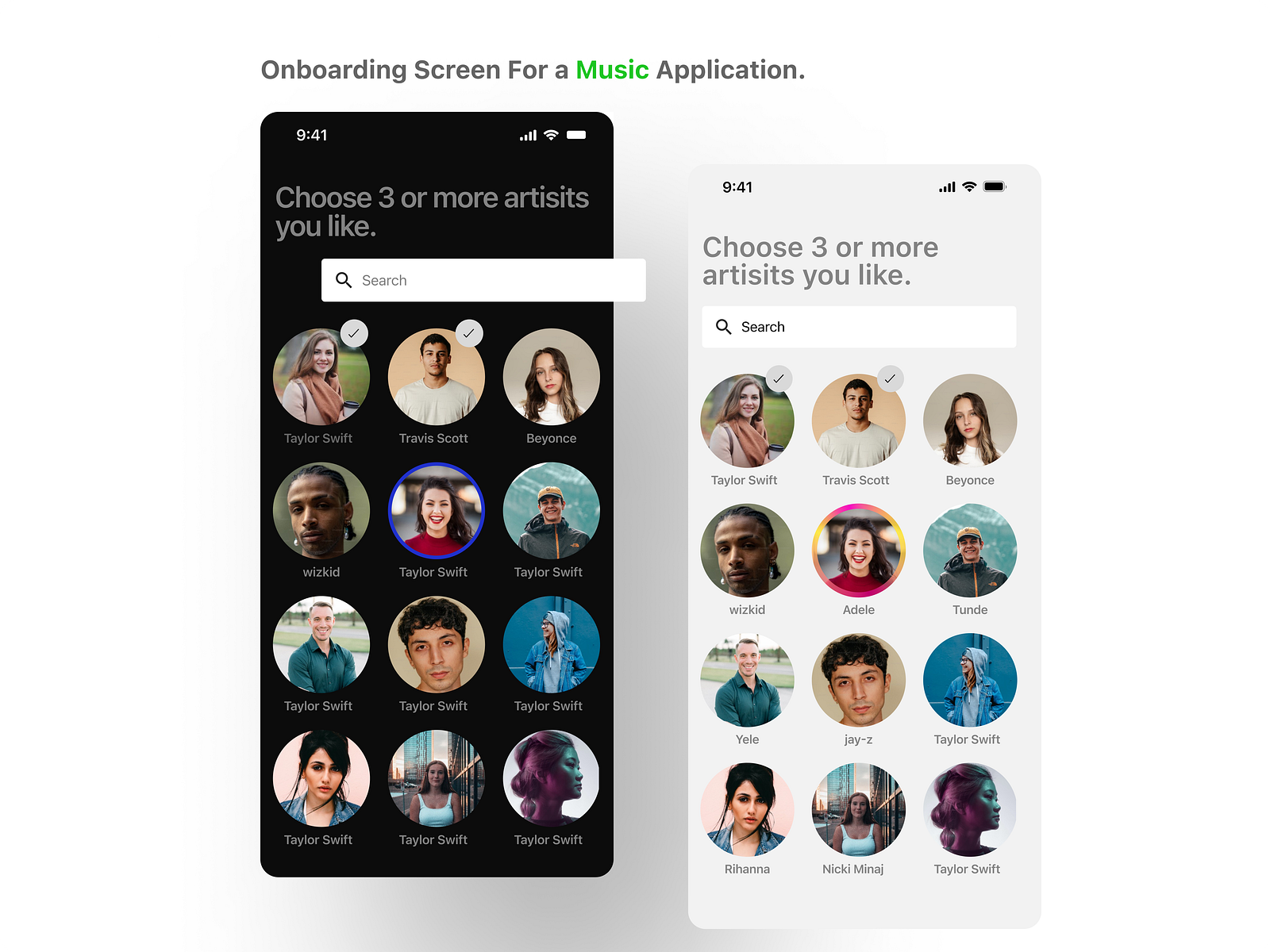 Onboarding Screen for a Music App by Ogooluwa Kassim on Dribbble