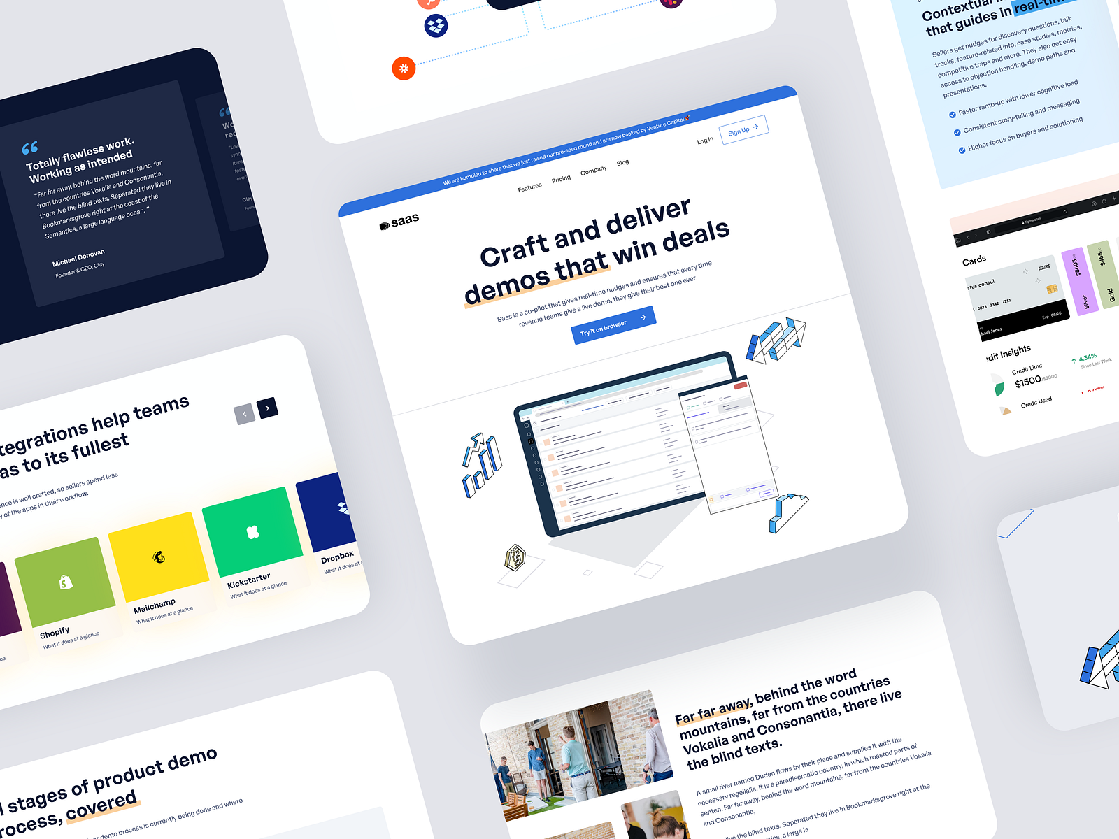 Landing page snippets - SaaS Website by Coloristy Media on Dribbble
