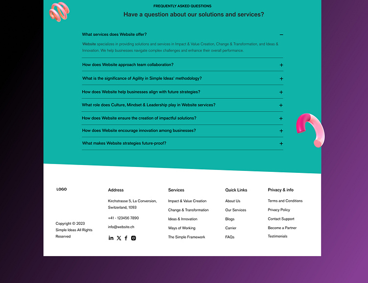 Elevate Your Design: Creative FAQ and Footer Inspirations 🚀 by Ranjith Ramesh on Dribbble