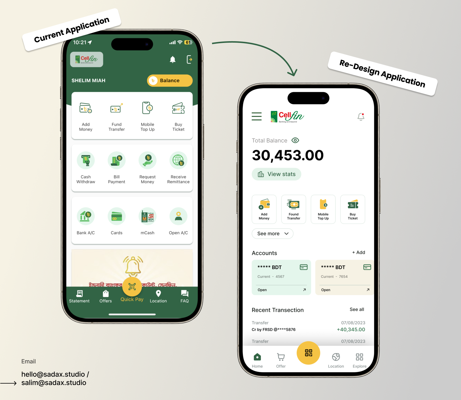 CellFin App Re-Design UI UX by Muhammad Salim for Sadax Studio on Dribbble