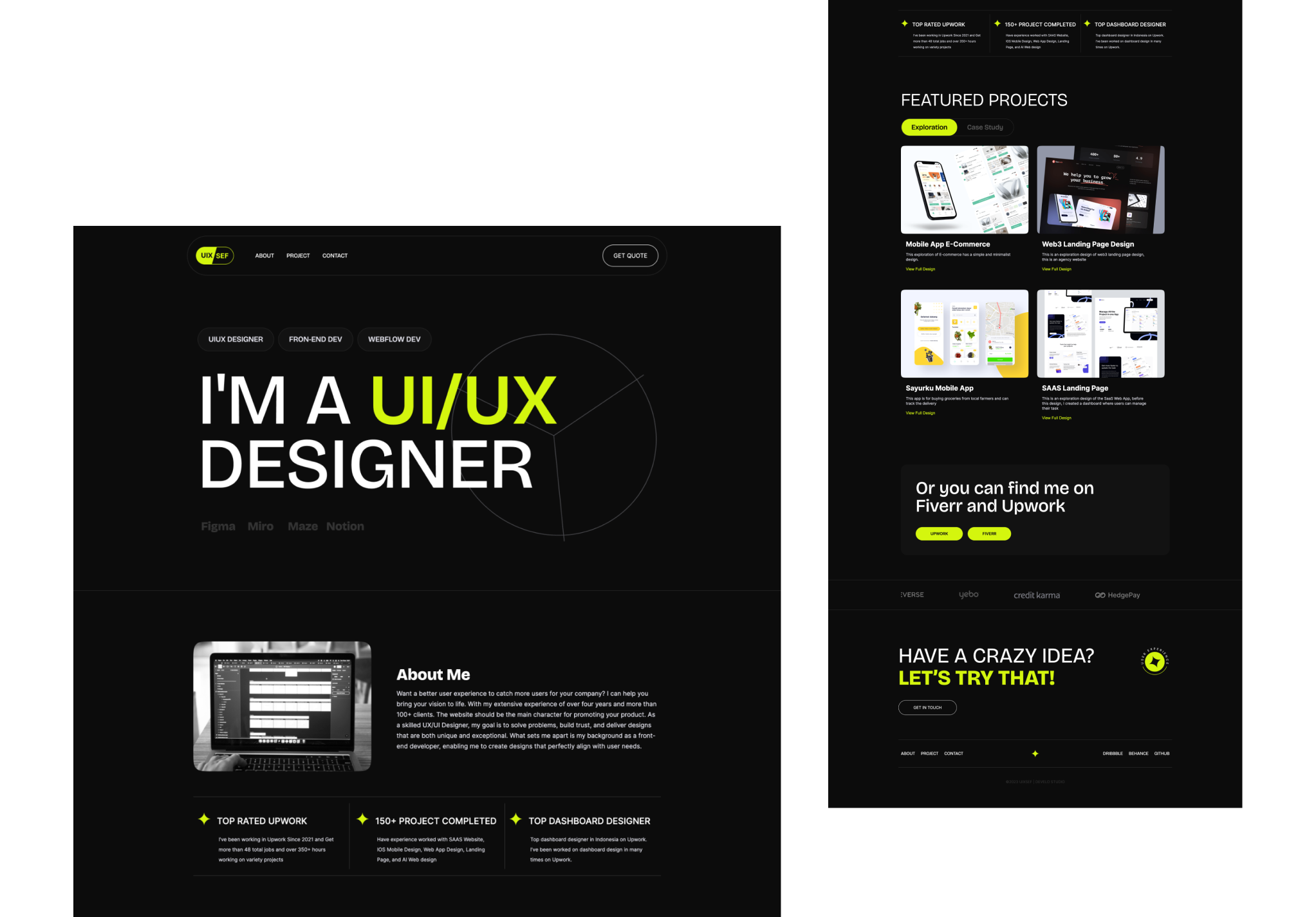 Portfolio Web Design by Yosef agil on Dribbble