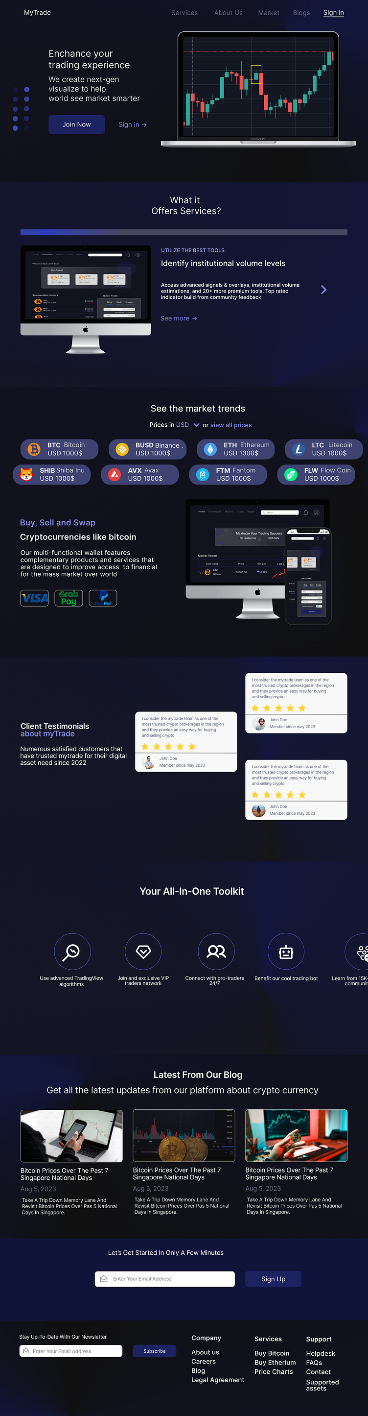 MyTrade (Trading Platform) Website Homepage Design by Muhammad Fharid ...