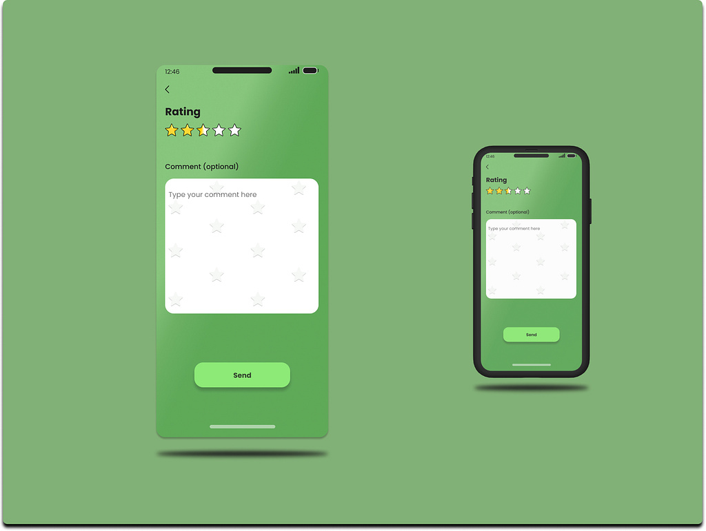 A feedback form with a rating slider & comment box by Yetty on Dribbble