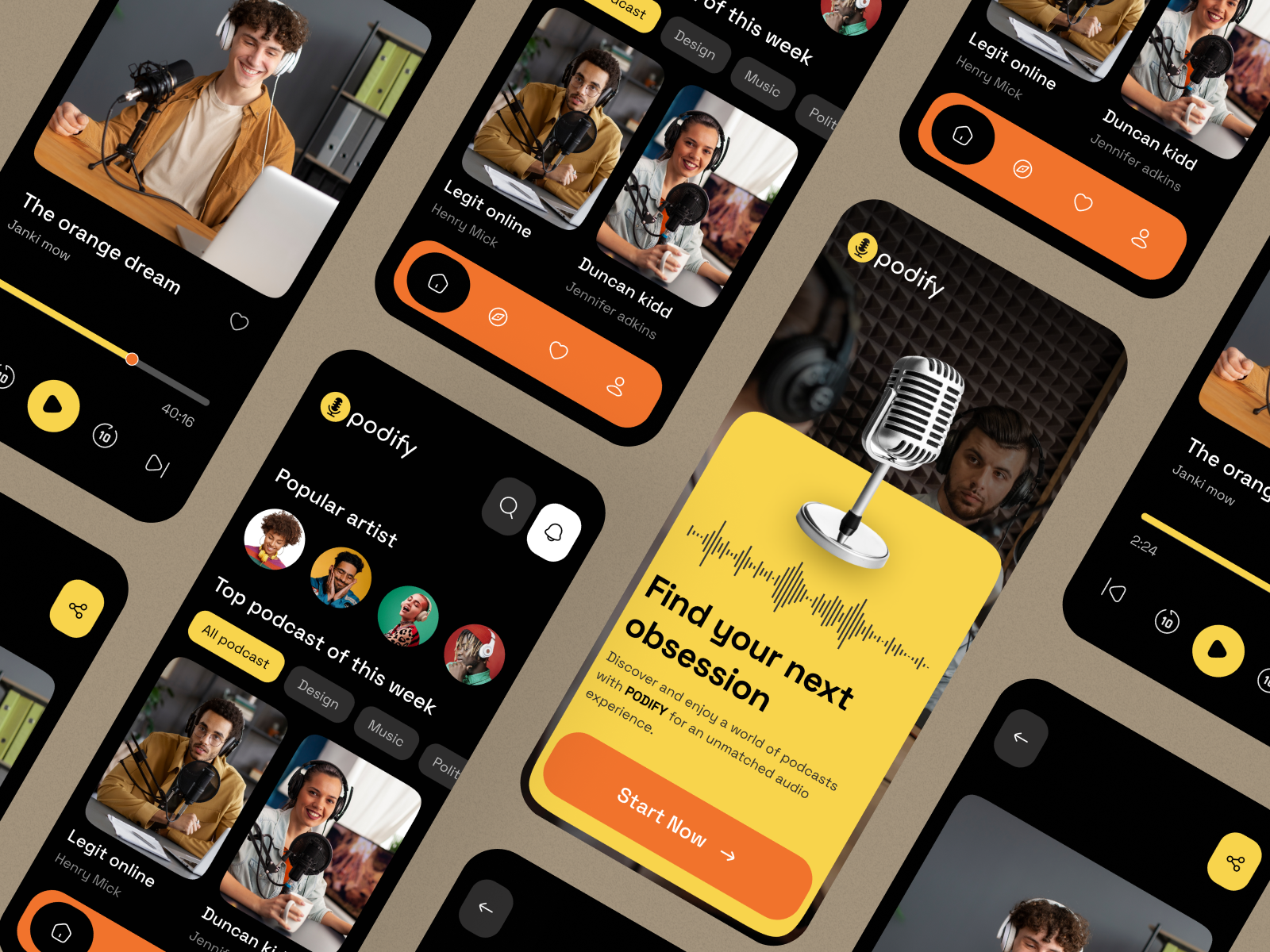 Podify - Podcast App ui ux by Sahin Mia for Pixelean - Ui/Ux Design Agency on Dribbble