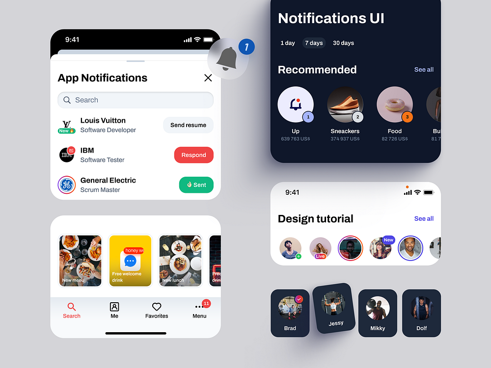 Notifications Ui Designs Themes Templates And Downloadable Graphic