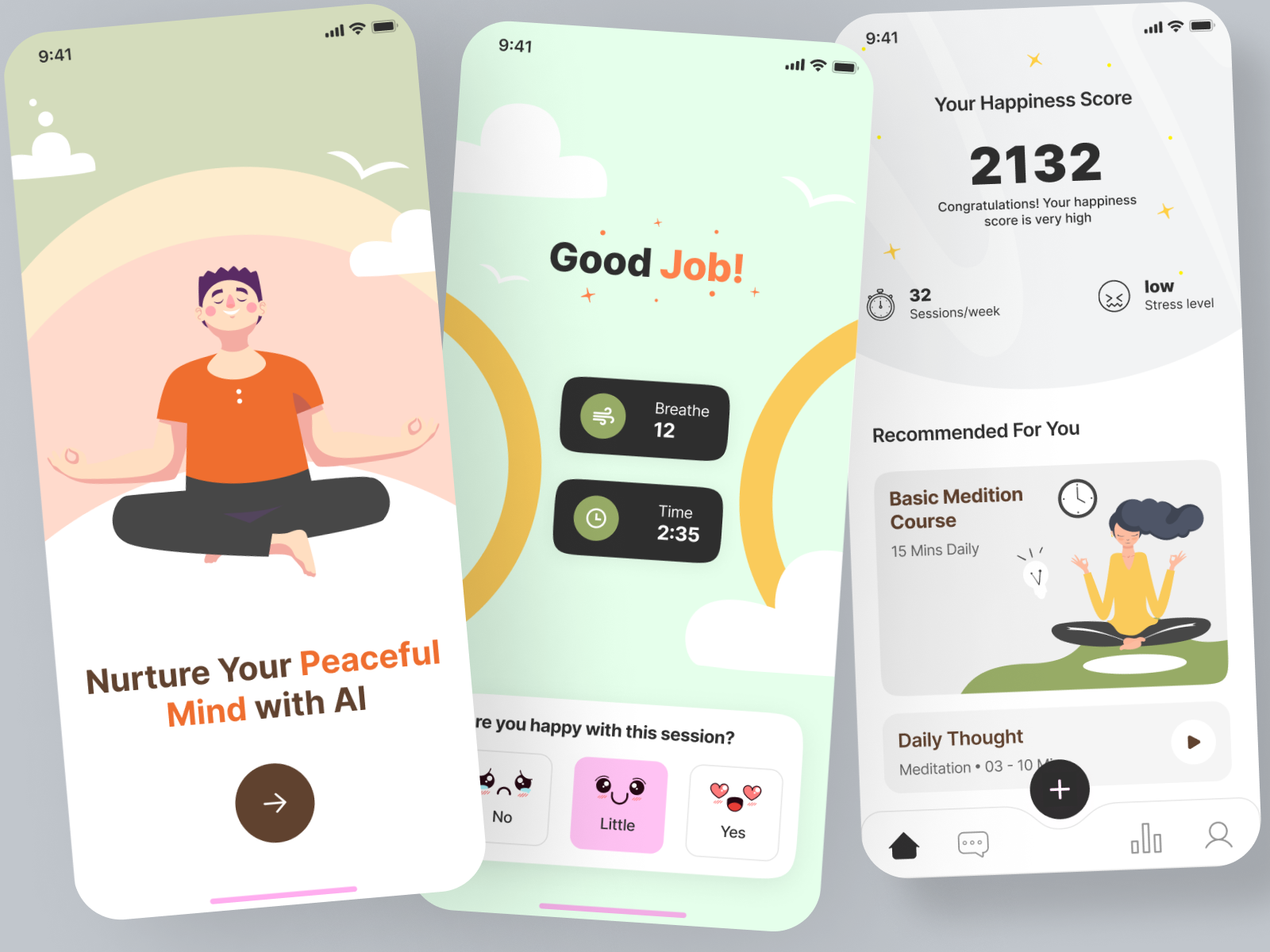 Meditation app design mobile app by lazy kar for LazyInterface UI UX Team on Dribbble