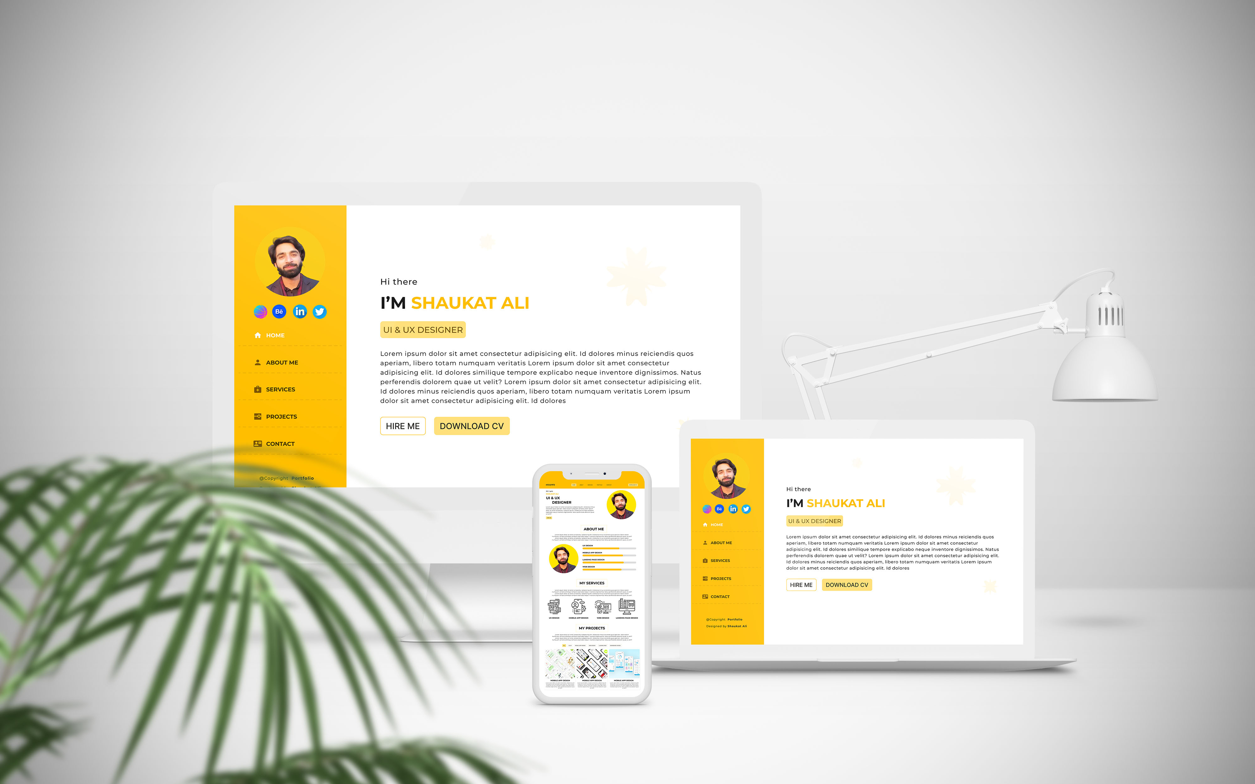 Responsive Personal Portfolio Design by Shaukat Ali on Dribbble