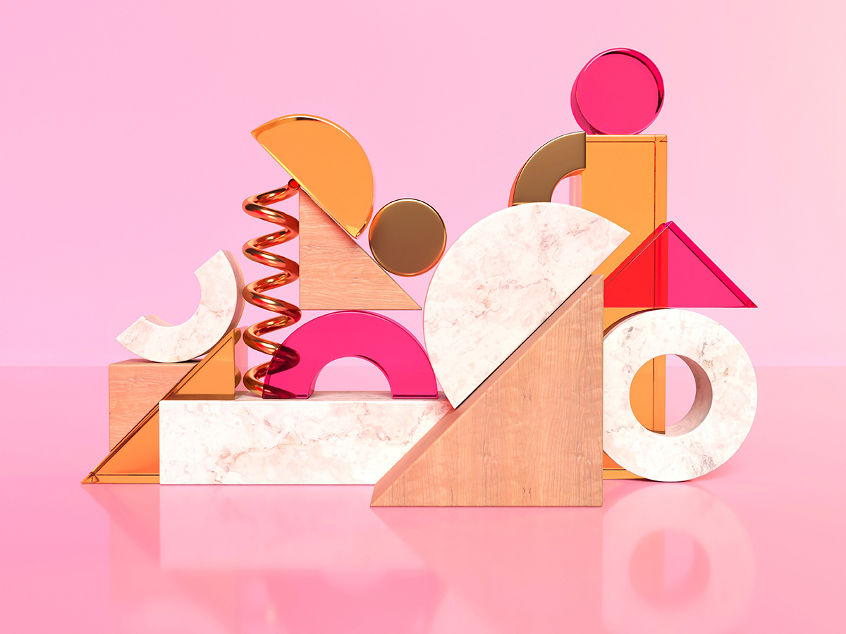 Textured volumetric forms - 3d illustration by Boyko on Dribbble