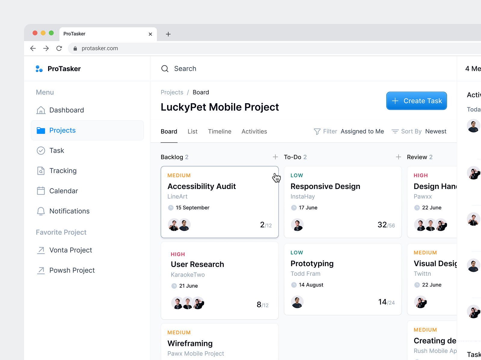 Task Management → Dashboard User by Onky on Dribbble