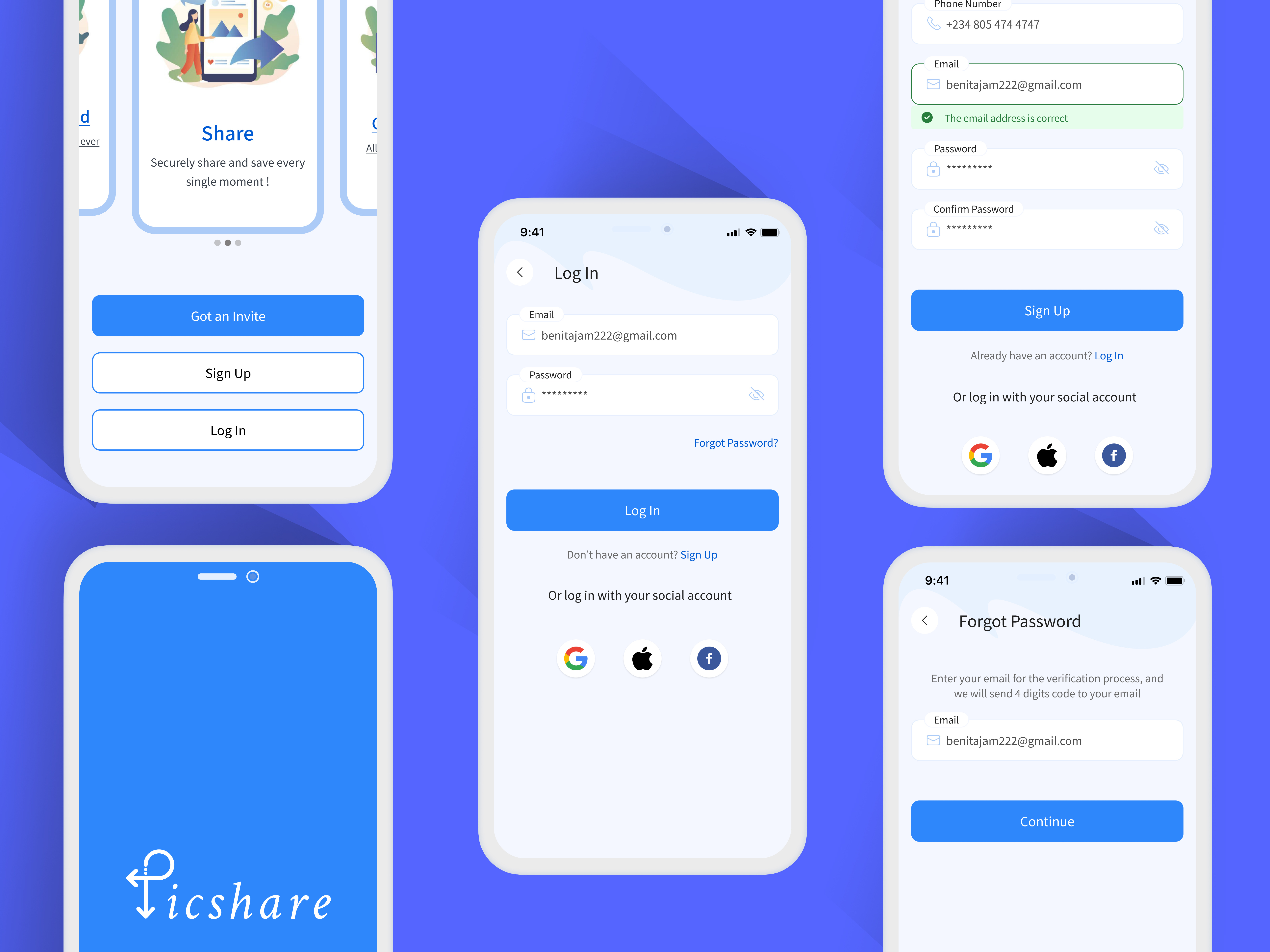 Picshare - Picture Sharing App by MJ_Effiong on Dribbble