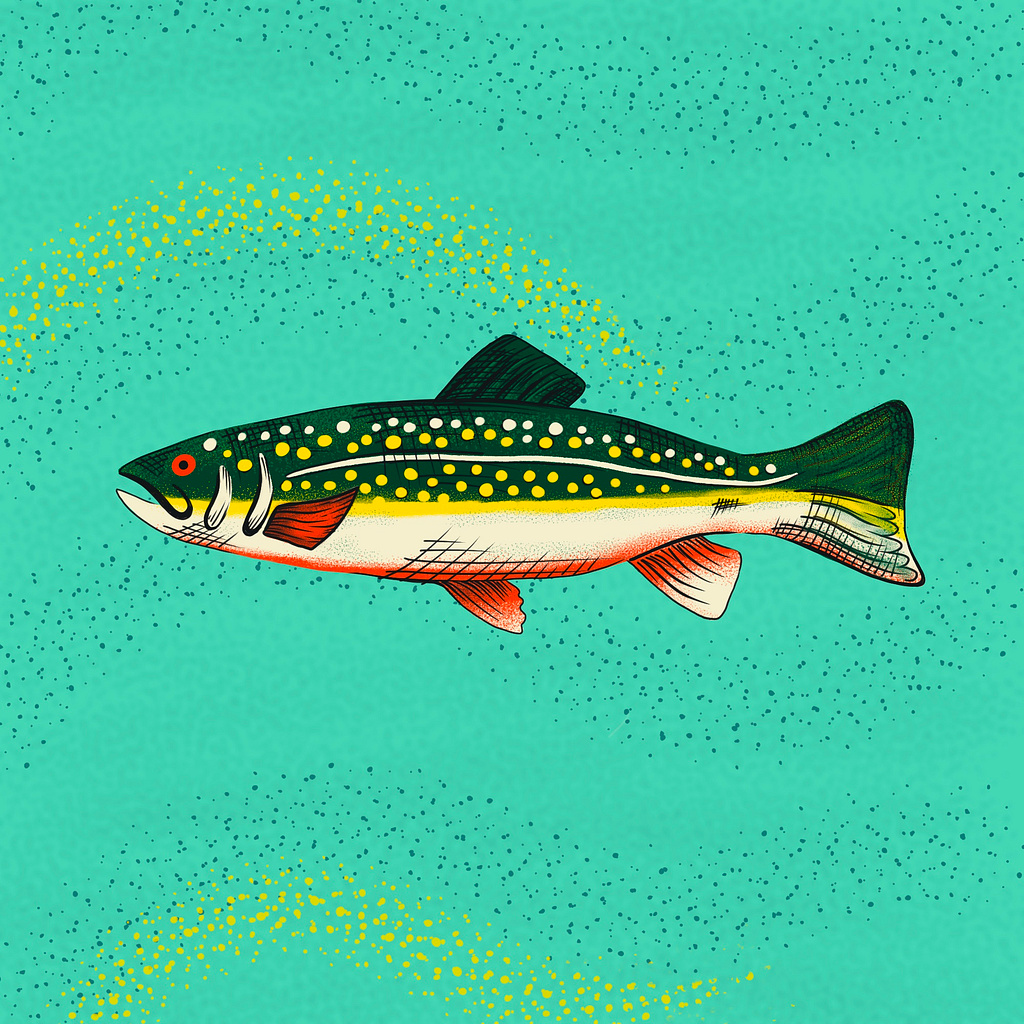 Rainbow Trout Illustration by Jen Borror | Hoot Design Studio on Dribbble