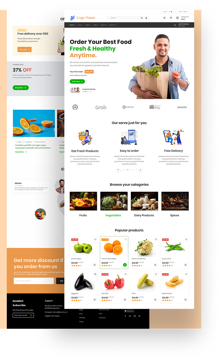 Grocery website Ui by Nymul Islam Arif on Dribbble