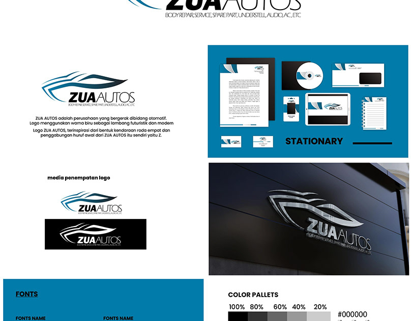 zua autos logo local project by Taufiq Anwar on Dribbble