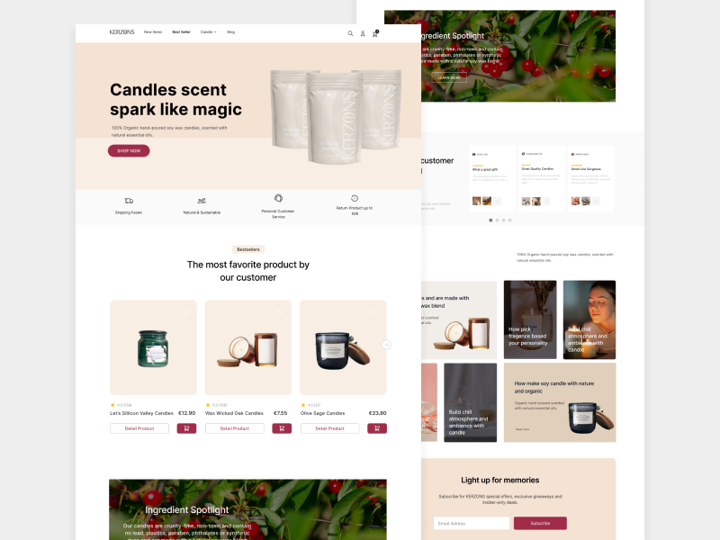 Candle Scent Website by Alyefi on Dribbble