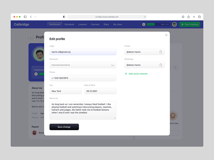Online school — Student Profile by Anna Subbotina for Qtim on Dribbble