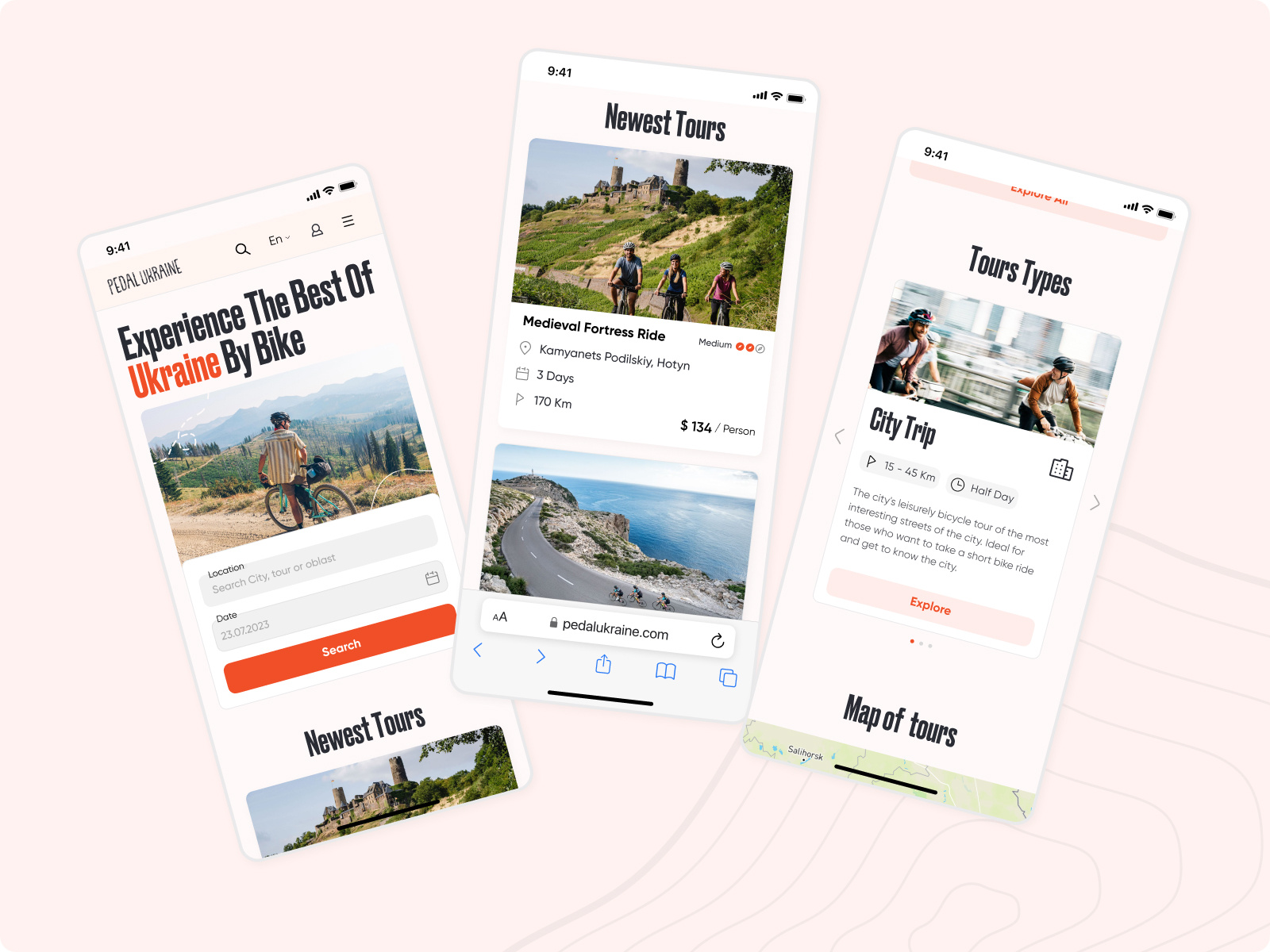 Cycle Touring service Web app | Pedal Ukraine by Yaroslav Tarakhkalo on Dribbble