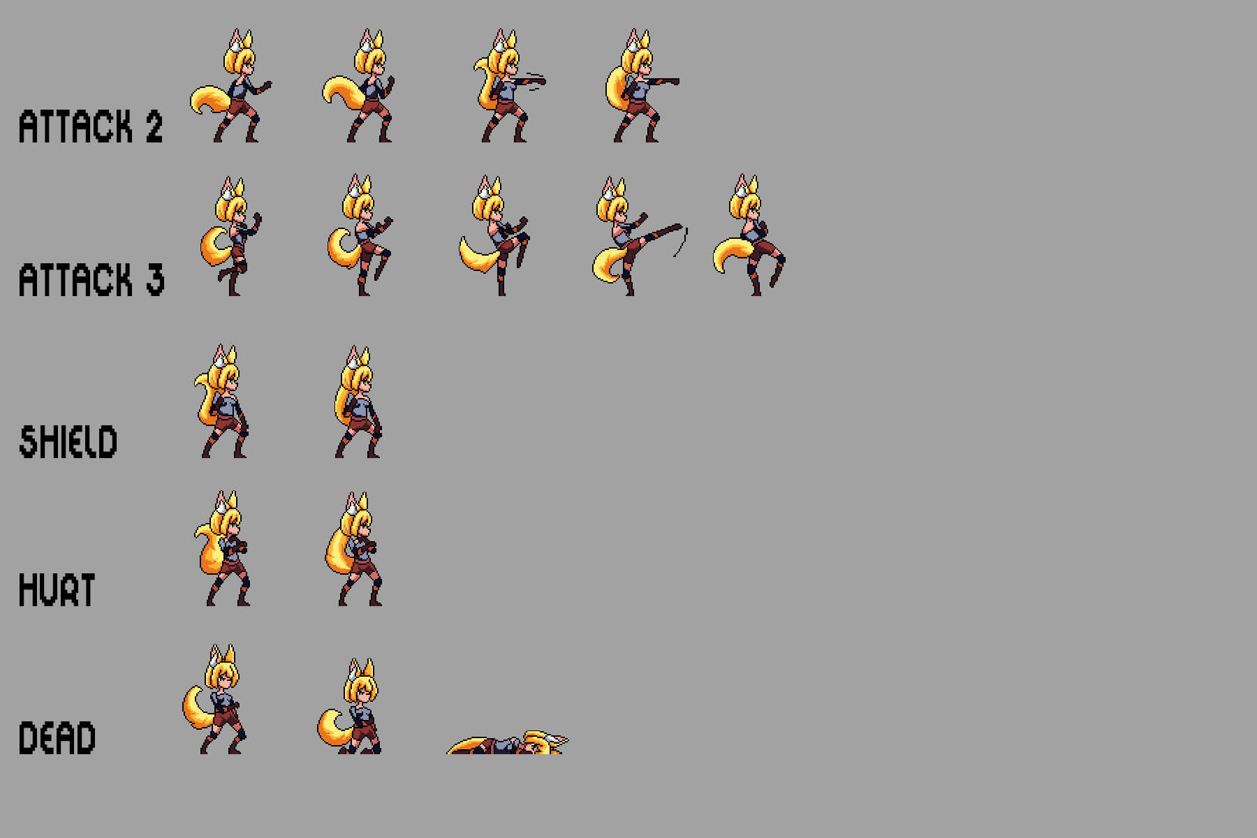 Bestial Anime Characters Pixel Art Sprite Pack by 2D Game Assets on ...