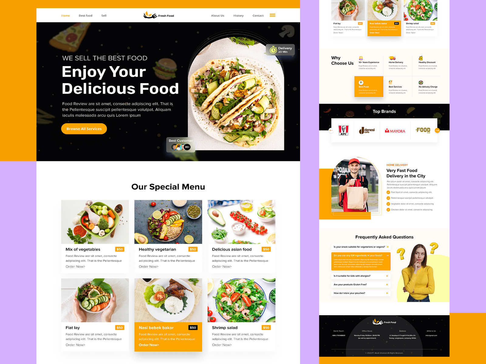Food Service Website Design by Akash Ahamed on Dribbble