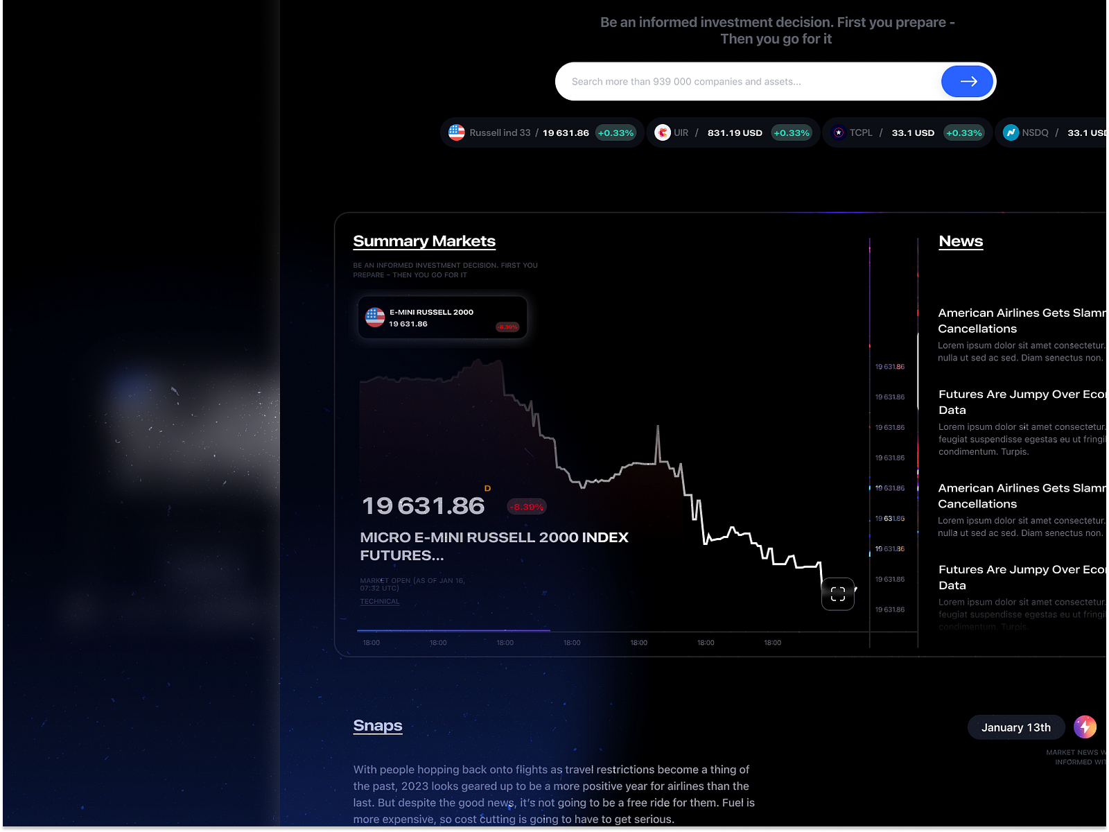 Search & chart page UI by Shaihin on Dribbble