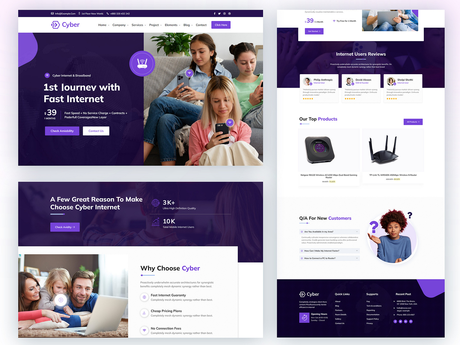 Internet Service Website Template by Hossen Babu Orfe Hira on Dribbble