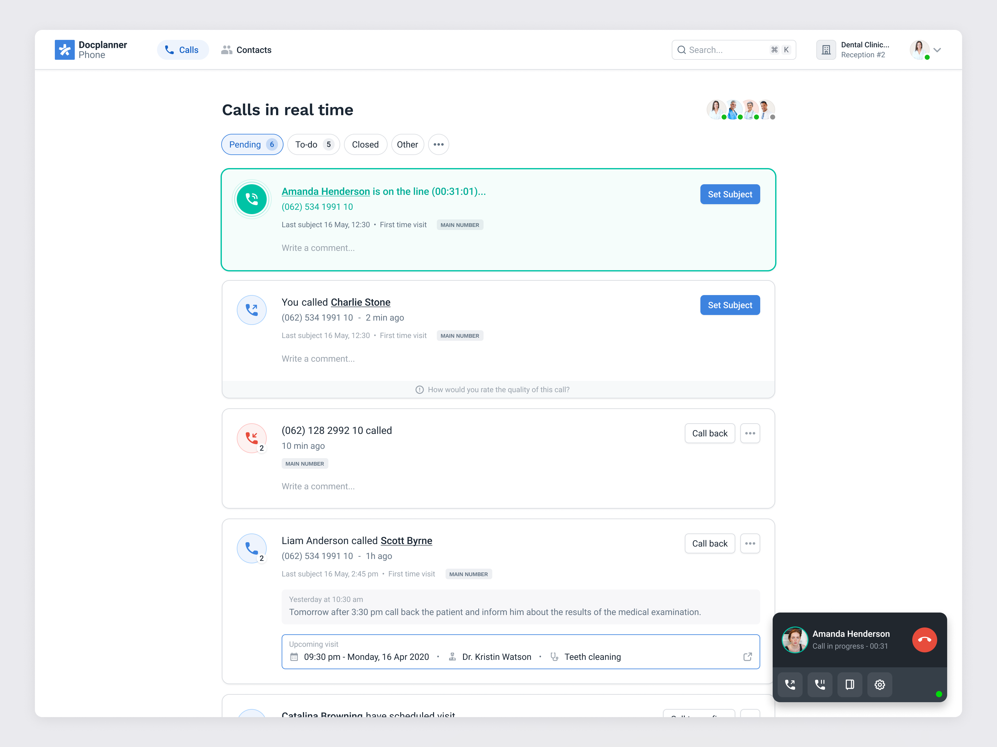 Docplanner Phone - Answering calls by Konrad Księżopolski on Dribbble