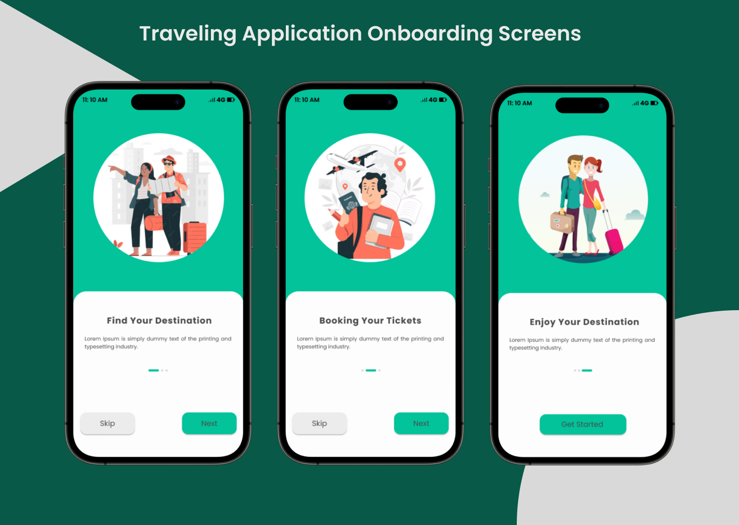 Traveling Application Onboarding Screens by Darshan AP on Dribbble