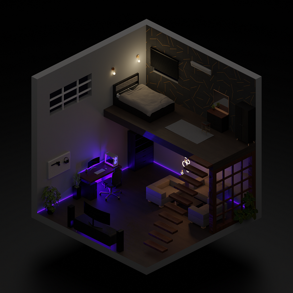 Isometric Room by Mehran Malekpour on Dribbble