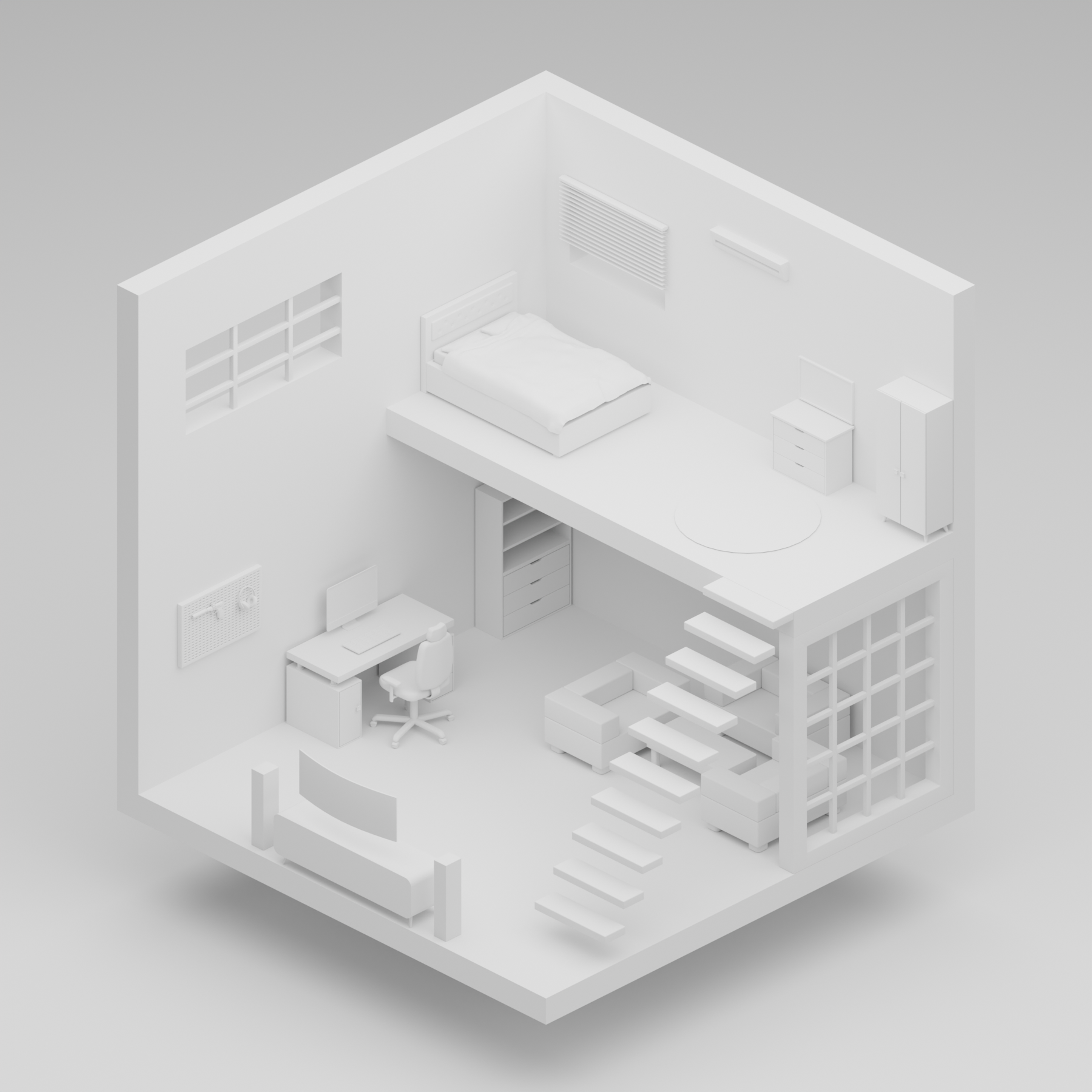 Isometric Room by Mehran Malekpour on Dribbble