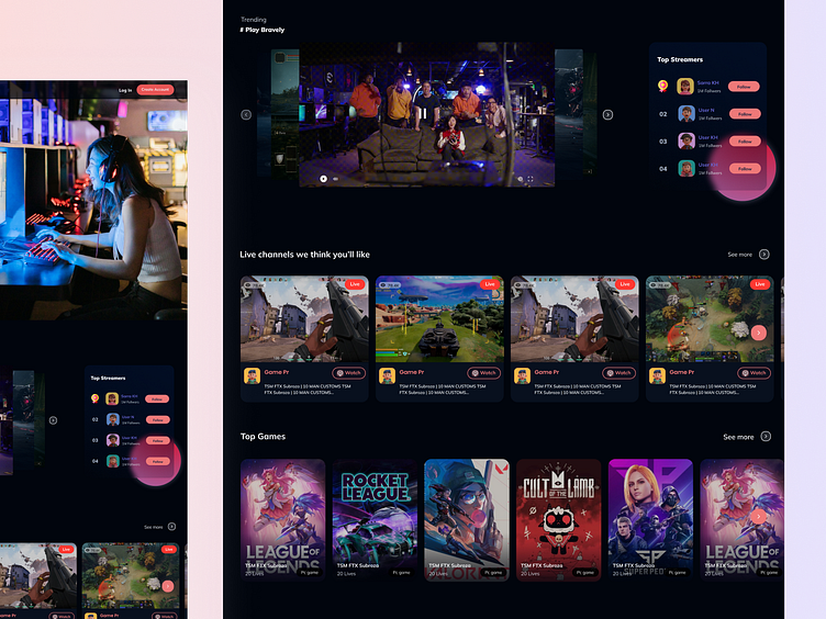 Game Streaming - UX/UI design by Shaima Hamila on Dribbble