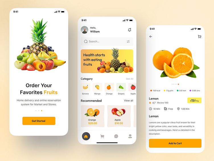 Fruits Mobile App Design by Kobir Hossen on Dribbble
