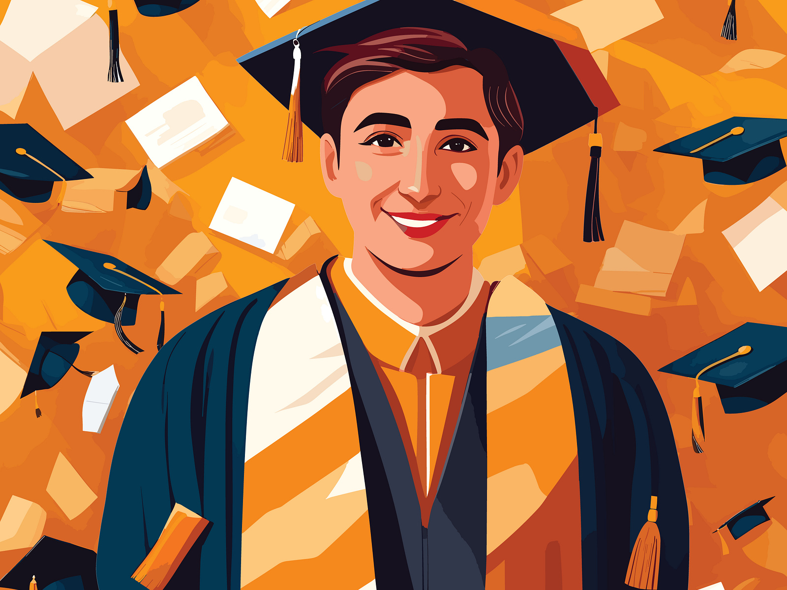A FLAT ILLUSTRATION OF GRADUATE STUDENT by MD SAFWAN CHOWDHURY THAHMID ...