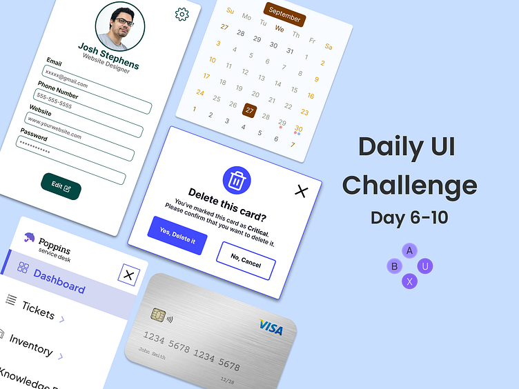 Daily UI Challenge: Day 6-10 by Aly Bump on Dribbble
